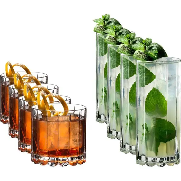 RIEDEL 8 Piece Bar Glassware Set - Clear