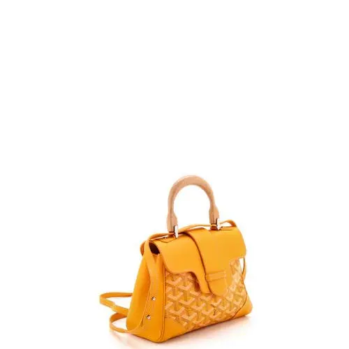 Goyard Saigon Top Handle Mini Bag Coated Canvas And Leather - Yellow
