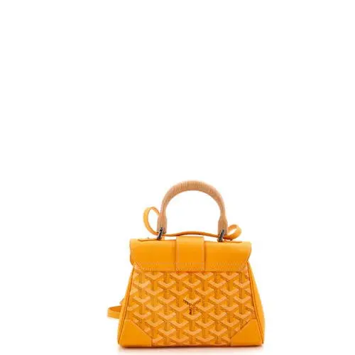 Goyard Saigon Top Handle Mini Bag Coated Canvas And Leather - Yellow