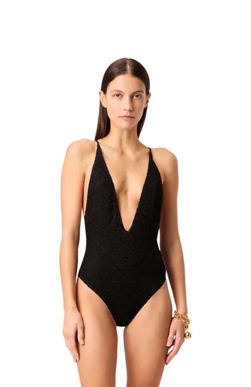 Missoni Lamé Viscose One-piece Swimsuit - Black