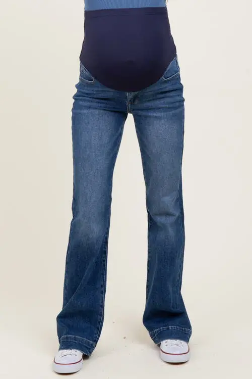 PINKBLUSH Wide Hem Bootcut Maternity Jeans