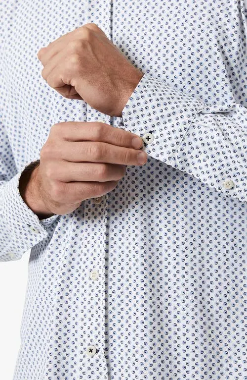 34 Heritage Ocean Dot Button-up Shirt - White
