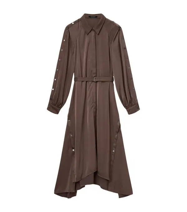 ALLSAINTS Satin Lexi Midi Shirt Dress