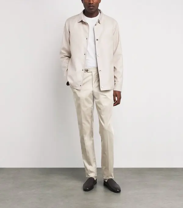 LARDINI Stretch-cotton Tailored Trousers