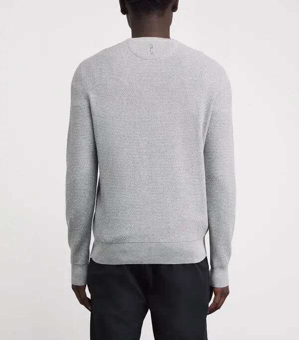 Rlx Ralph Lauren Textured Cotton-blend Crew Neck Sweater