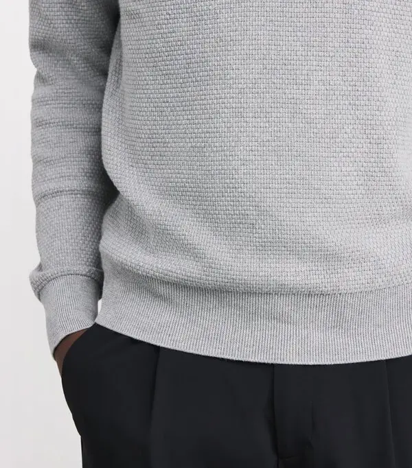 Rlx Ralph Lauren Textured Cotton-blend Crew Neck Sweater