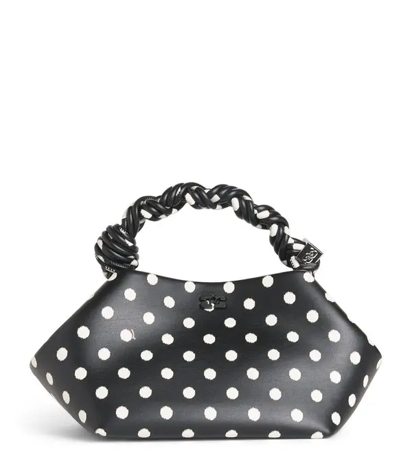 GANNI Small Polka-dot Bou Top-handle Bag - Black
