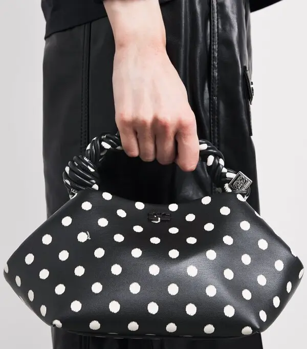 GANNI Small Polka-dot Bou Top-handle Bag - Black