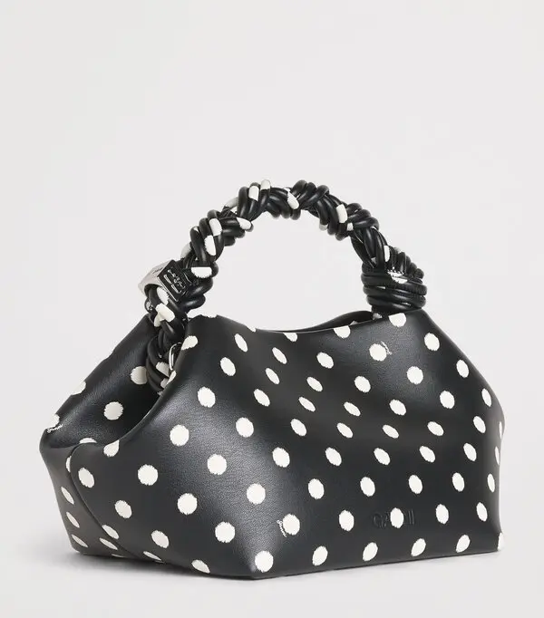 GANNI Small Polka-dot Bou Top-handle Bag - Black
