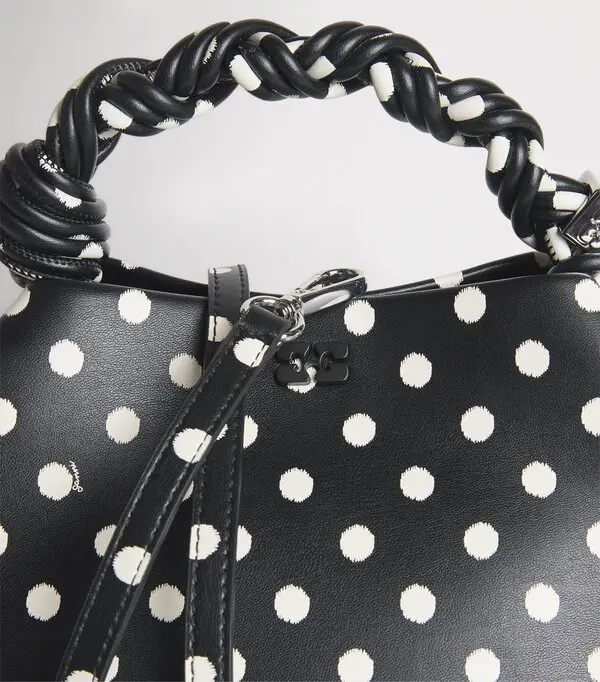 GANNI Small Polka-dot Bou Top-handle Bag - Black