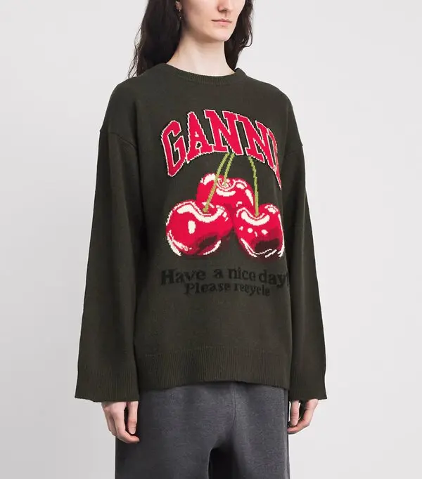 GANNI Wool-blend Oversized Sweater
