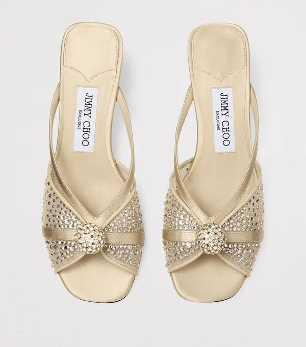 JIMMY CHOO Siva 50 Heeled Mules - Gold