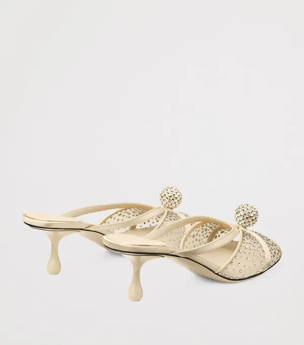 JIMMY CHOO Siva 50 Heeled Mules - Gold