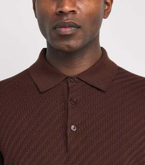 Brioni Cotton-silk-cashmere Woven Polo Shirt