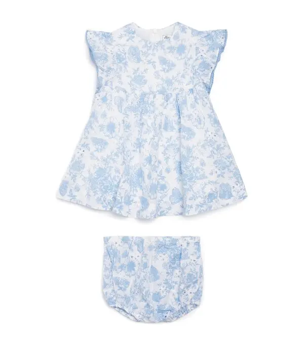 TARTINE ET CHOCOLAT Cotton Lace Floral Dress - Blue