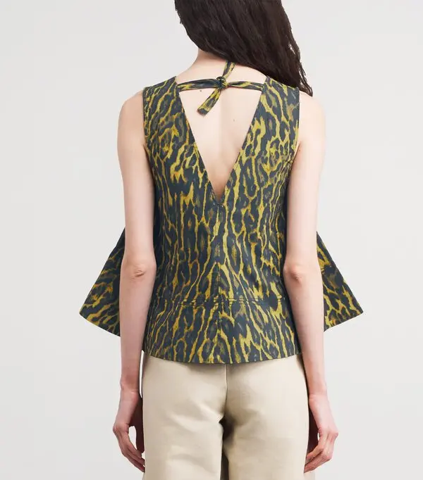 GANNI Organic Cotton Leopard Blouse