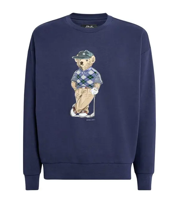Rlx Ralph Lauren Cotton-blend Polo Bear Sweatshirt - Navy