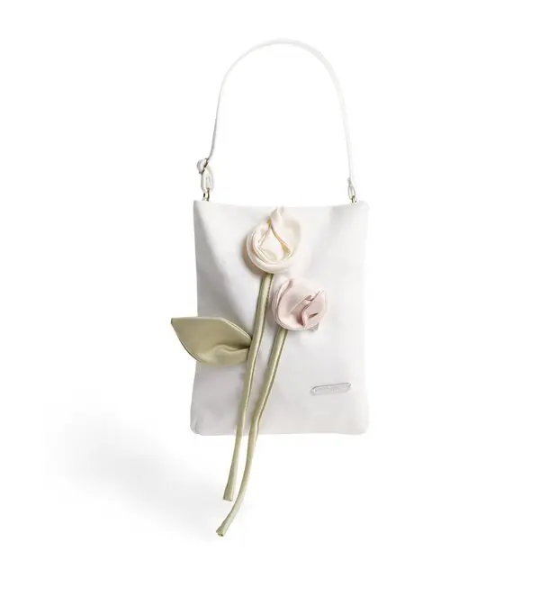 JESSIE AND JAMES Floral Appliqué Bag - White