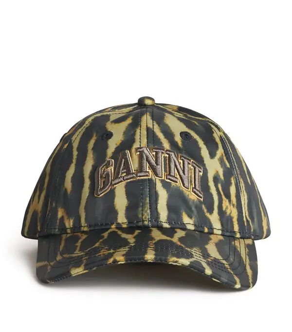 GANNI Embroidered Logo Baseball Cap - Brown