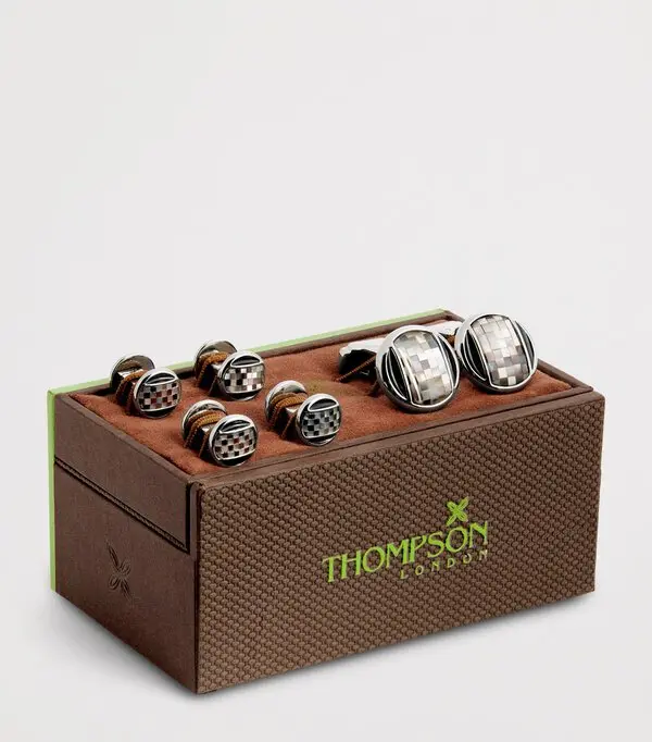Tateossian Thompson Mother-of-pearl Cufflinks And Studs Set - Metallic