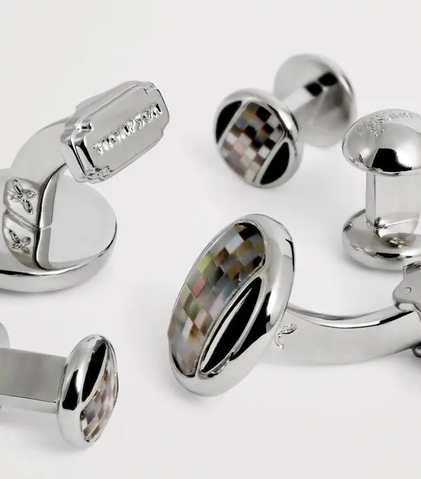 Tateossian Thompson Mother-of-pearl Cufflinks And Studs Set - Metallic