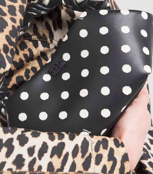 GANNI Mini Polka-dot Bou Top-handle Bag - Black