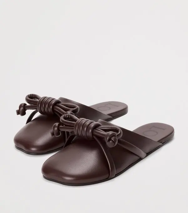 Loewe Lambskin Flamenco Knot Mules - Brown