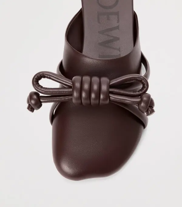 Loewe Lambskin Flamenco Knot Mules - Brown