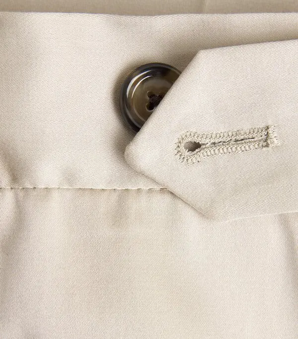 LARDINI Stretch-cotton Tailored Trousers - Beige