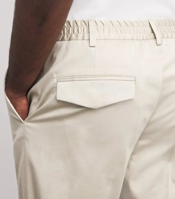 LARDINI Stretch-cotton Tailored Trousers - Beige