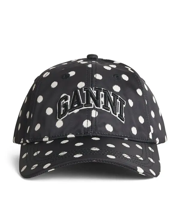 GANNI Embroidered Logo Baseball Cap - Black