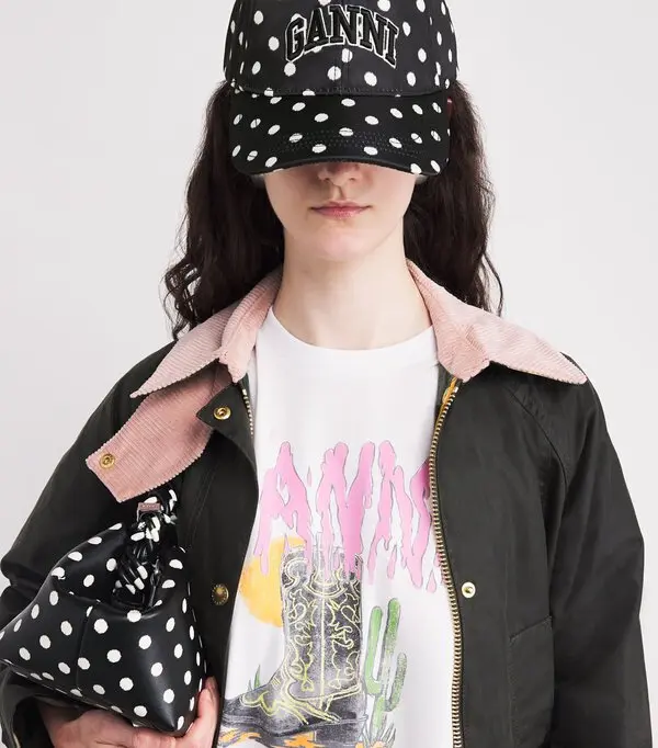GANNI Embroidered Logo Baseball Cap - Black