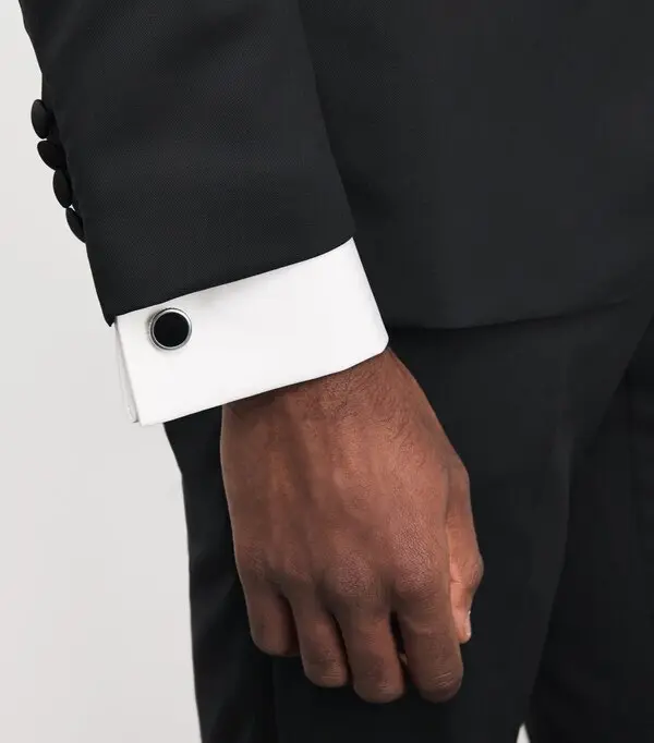 Tateossian Thompson Agate Cufflinks And Studs Set - Black
