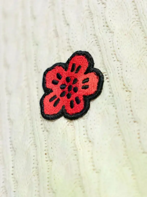 Kenzo Cable-knit Sweater With Flower Patch