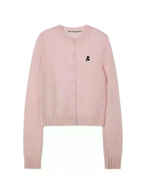 REST&RECREATION Logo-embroidered Cardigan - Pink