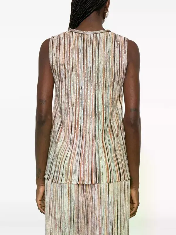 Missoni Striped Embellished Top - Neutrals