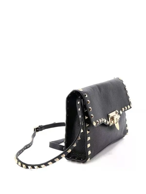 Valentino Garavani Rockstud Flip Lock Flap Bag Leather Medium Crossbody Bag