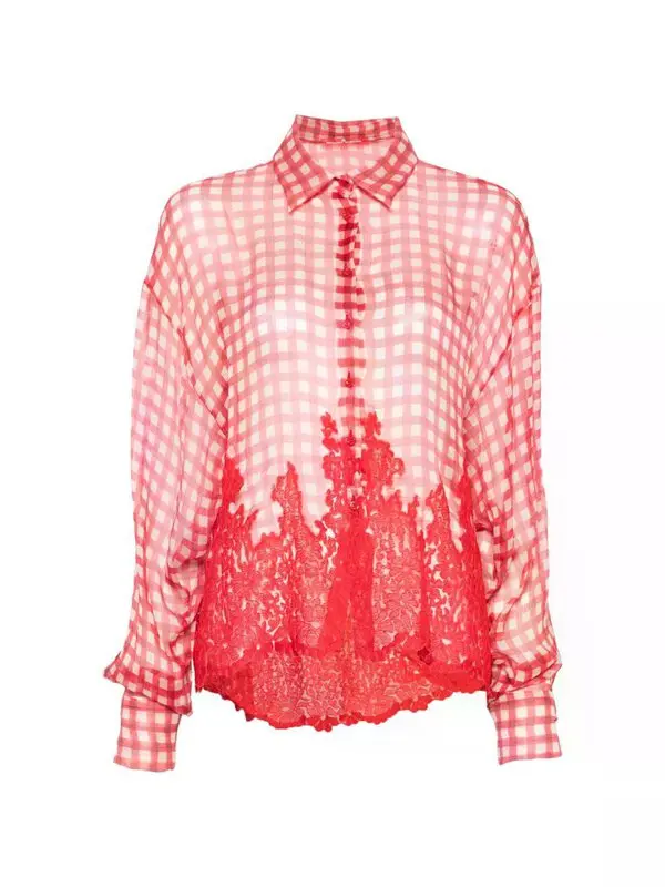 Ermanno Scervino Gingham Lace Shirt