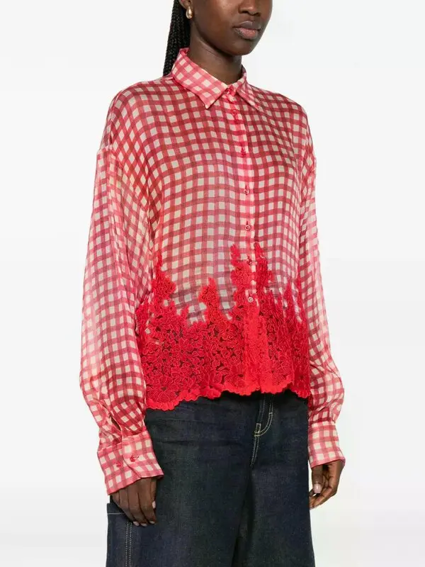 Ermanno Scervino Gingham Lace Shirt