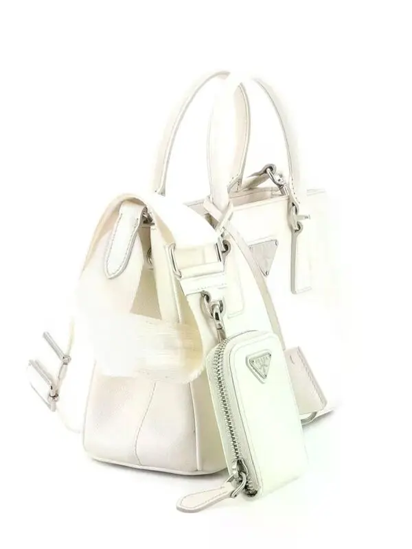 Prada Re-edition Galleria Saffiano Leather Micro Tote Bag - White