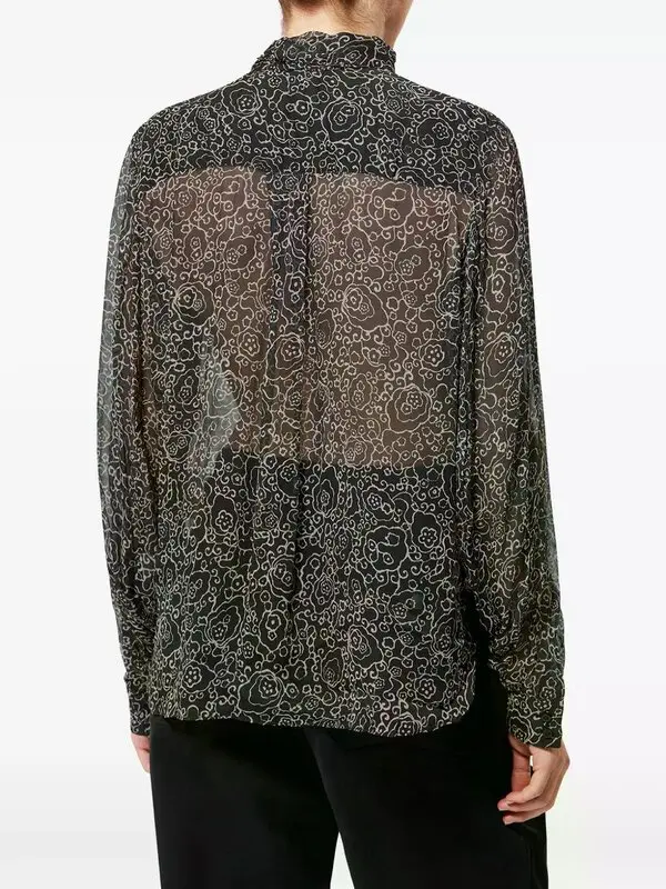 MARANT ETOILE Leona Floral Print Top - Black