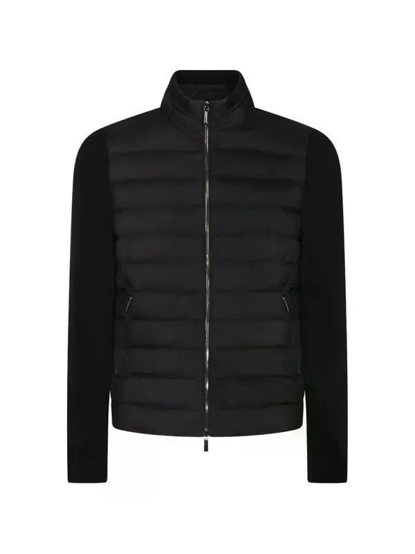 MOORER Quilted Zip-up Jacket - Black