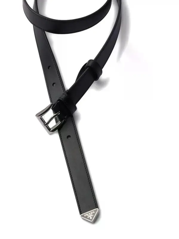 Prada Metal Buckle Belt With Logo Detail