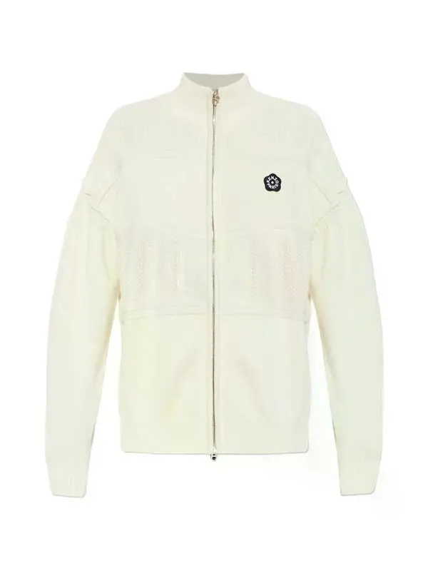 Kenzo Zip-fastening Flower-appliqué Cardigan