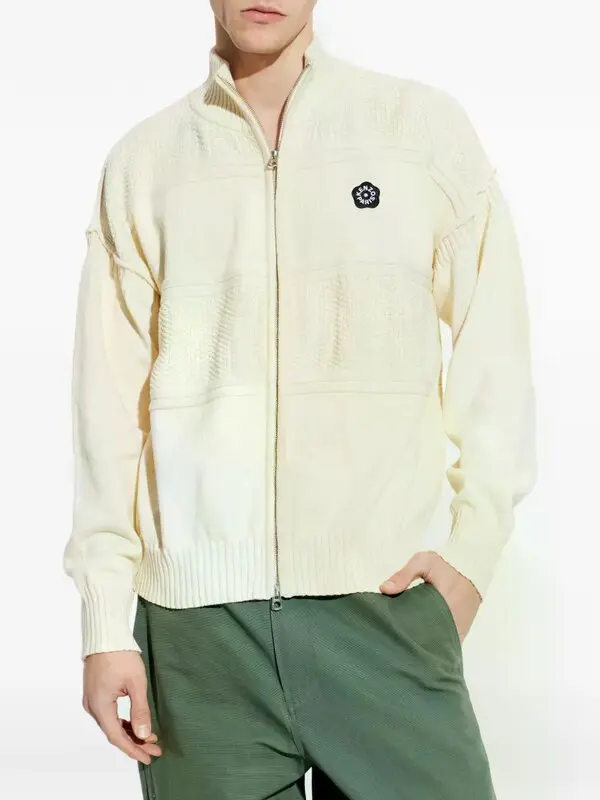 Kenzo Zip-fastening Flower-appliqué Cardigan