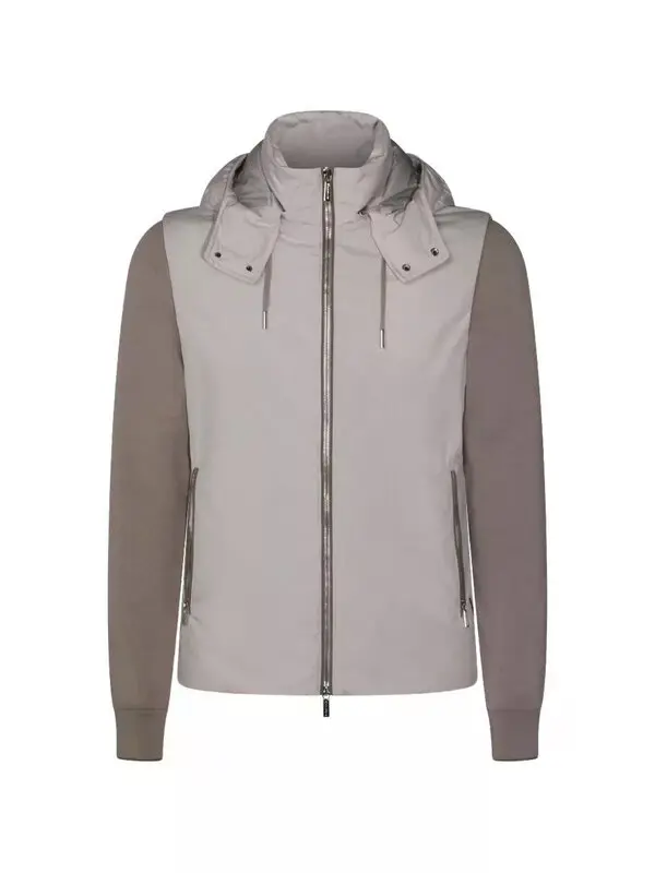 MOORER Hooded Zip Jacket - Neutrals