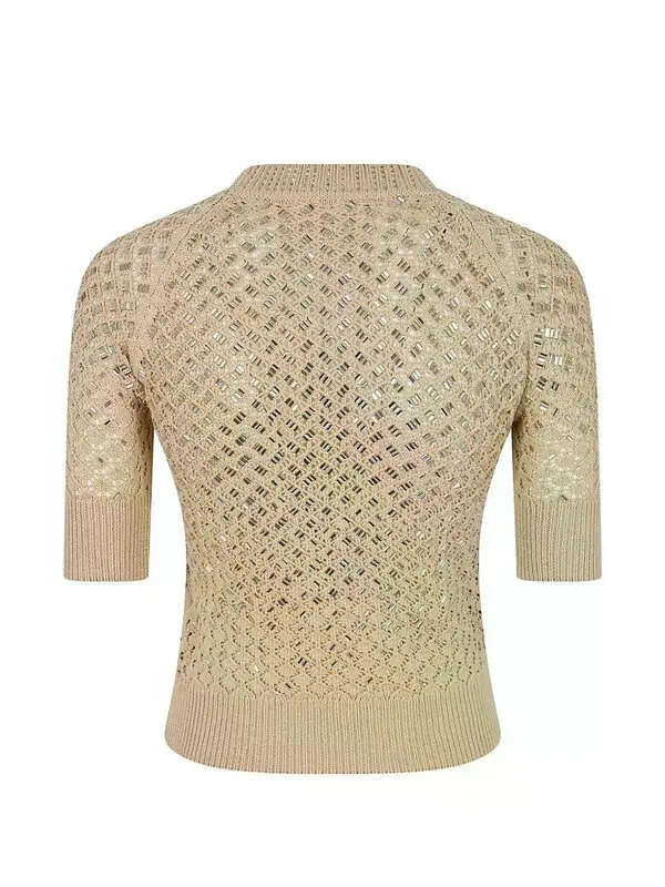 Ermanno Scervino Embellished Open Knit Sweater