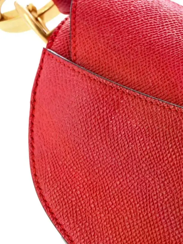 Dior Saddle Handbag With Strap - Red