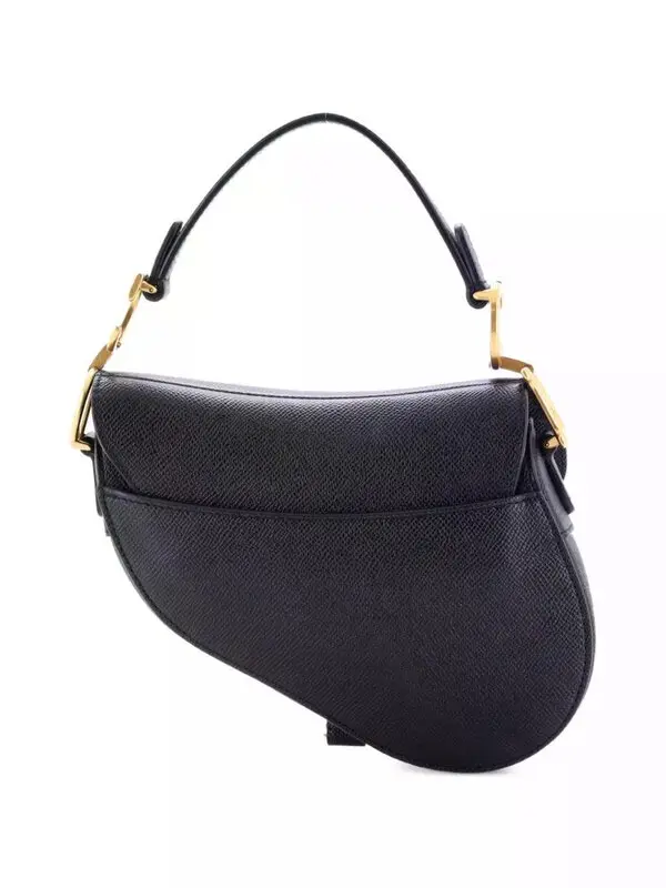 Dior Saddle Handbag Leather Mini Shoulder Bag - Black