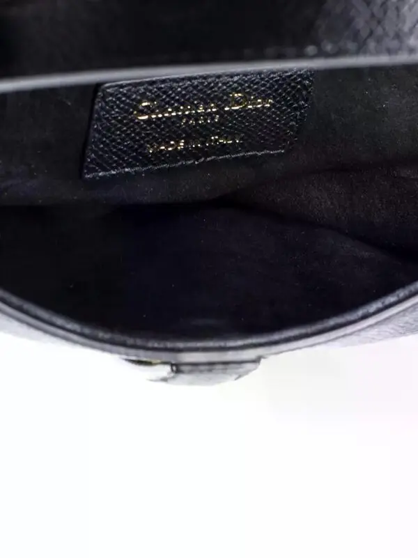 Dior Saddle Handbag Leather Mini Shoulder Bag - Black